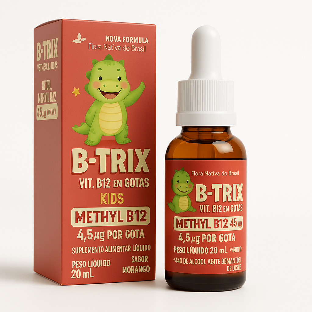 Vitamina Infantil B12 Metilcobalamina B-Trix Kids 20ml Em Gotas Flora ...
