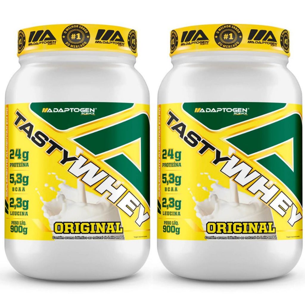 Kit 2 Tasty Whey Adaptogen 900g - Escorrega o Preço