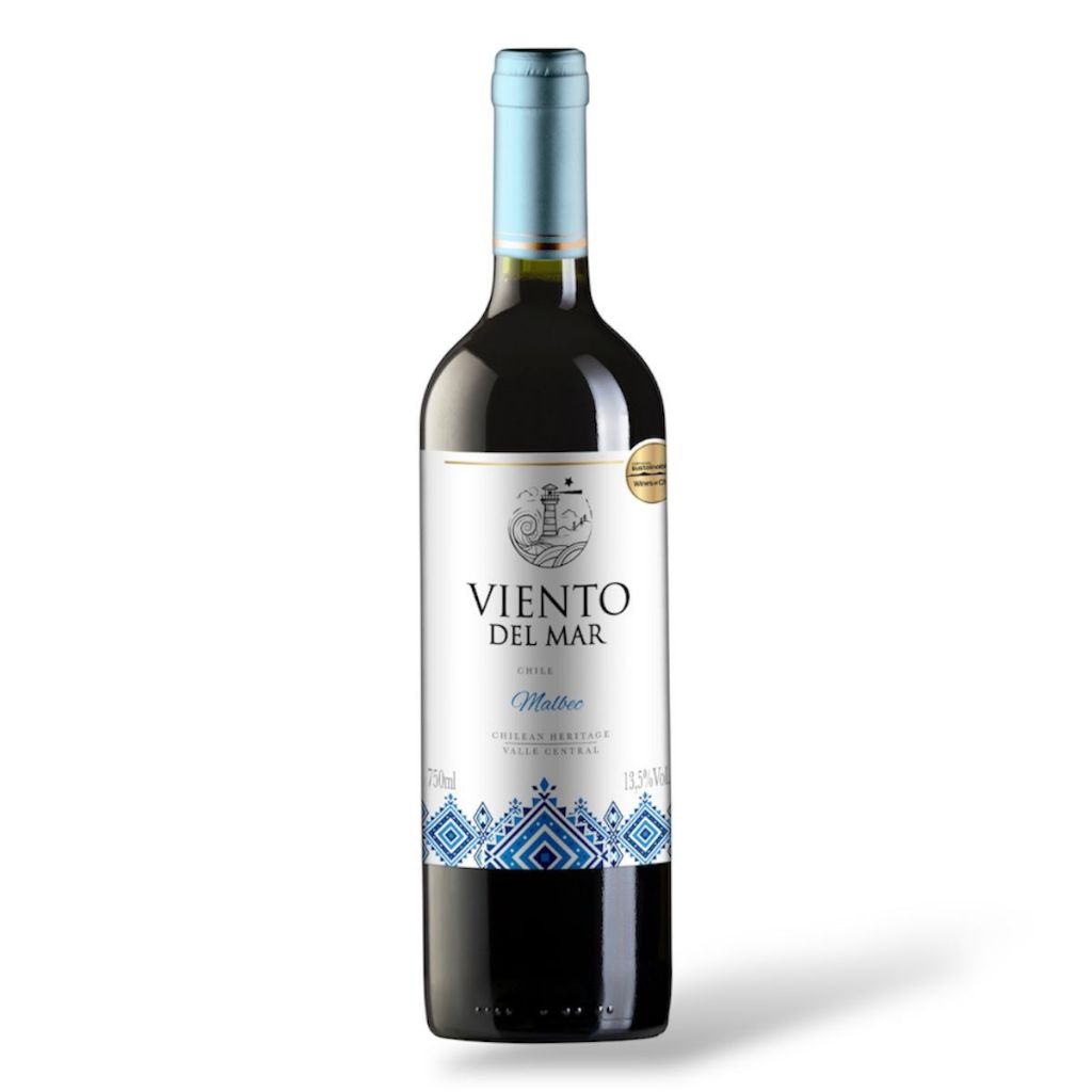 Vinho Tinto Chileno Viento del Mar Malbec 750ml | Valle Central 13,5% Vol | Shopee Brasil