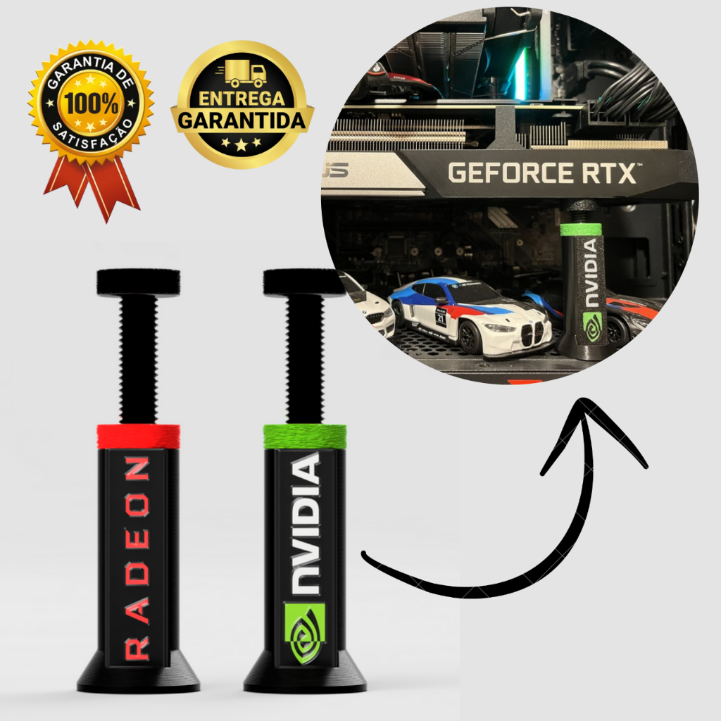 Suporte Ajustável Vertical para Placa de Vídeo GPU | NVIDIA / Radeon ...