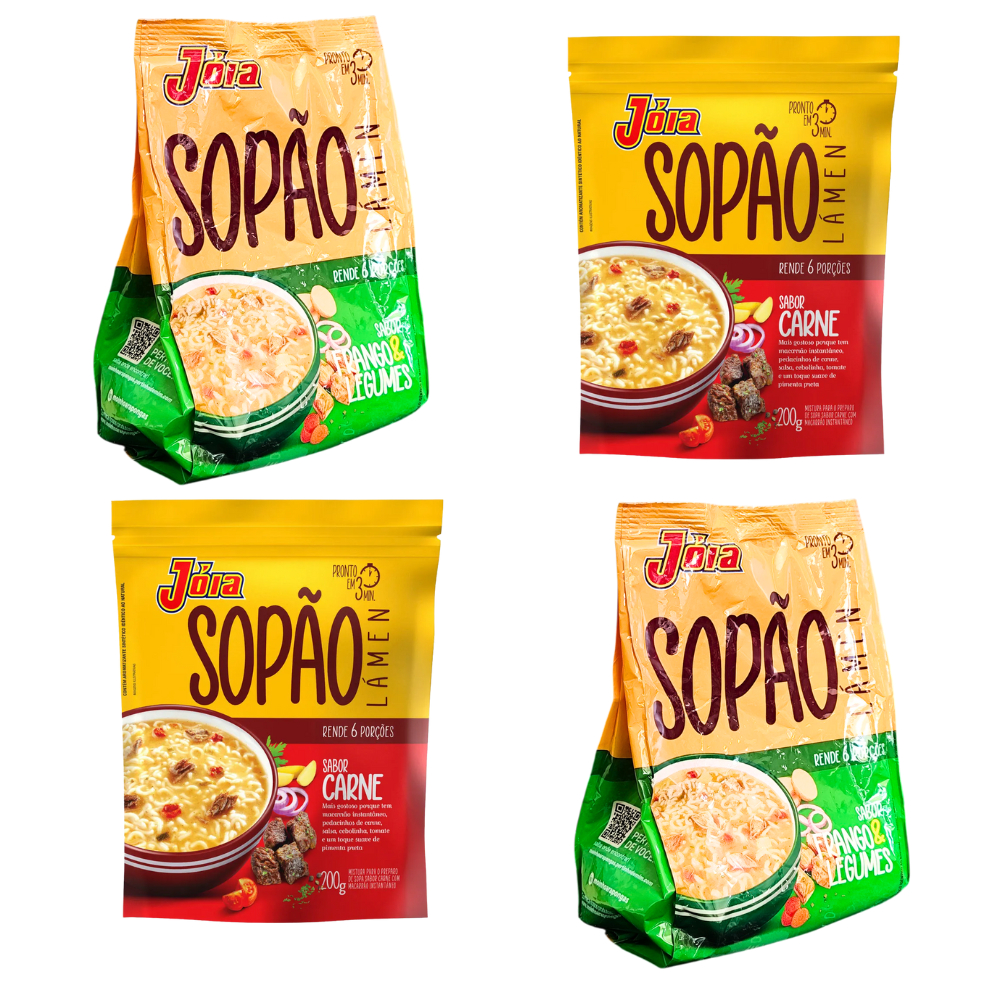 Sopão Jóia Lámen 200 gr Carne e Frango com Legumes Kit com 1/2/4 ...