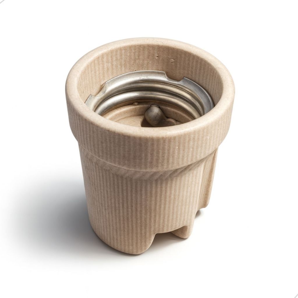Soquete Receptáculo Porcelana Metal Bocal Porta Lâmpadas E-27 Bivolt ...
