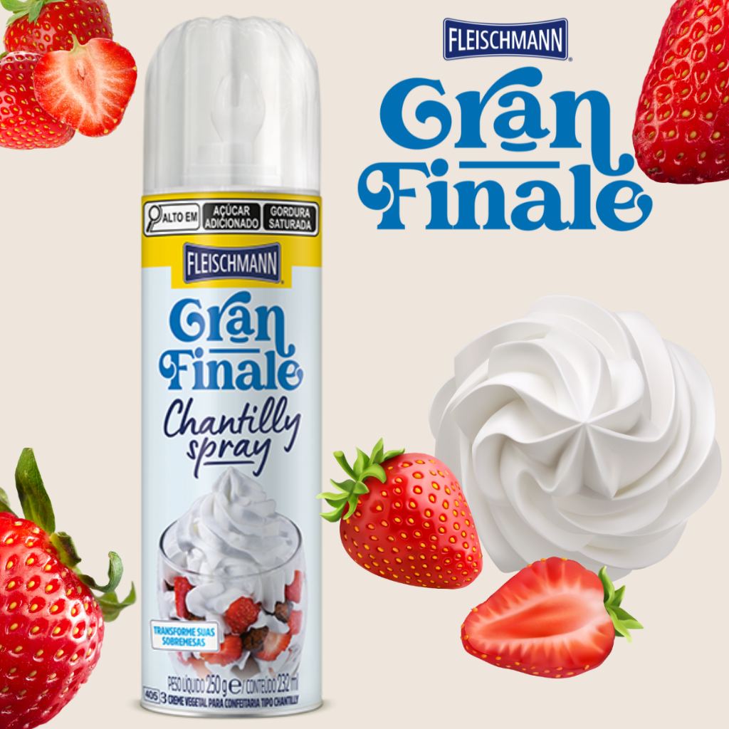 Creme Chantilly em Spray Fleischmann 250g – Pronto para Uso Gran Finale ...