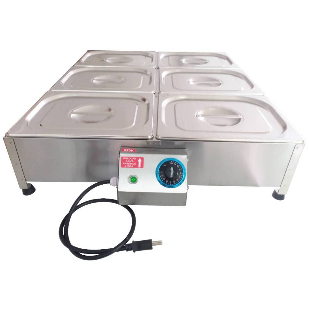 Rechaud Buffet Térmico 6 Cubas Elétrico Buffet Inox Escovado | Shopee ...