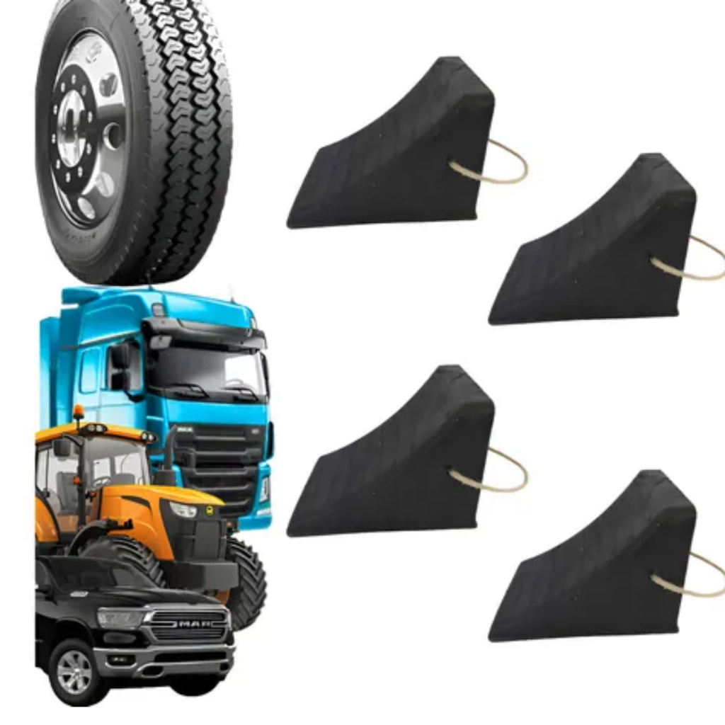 kit 4 Calço Segurança Para Roda Caminhao/onibus/trator/carro Preto ...