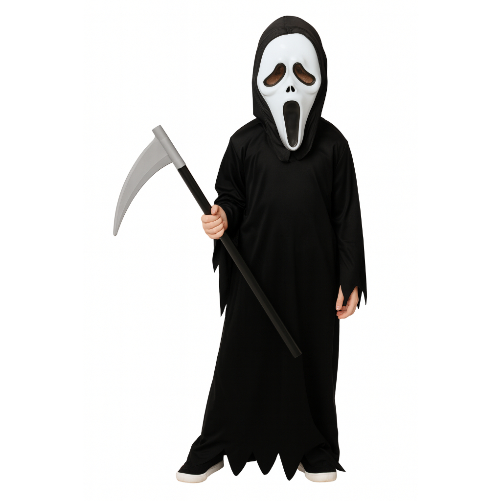 Fantasia Pânico Infantil – Túnica + Máscara + Foice Brinquedo ...