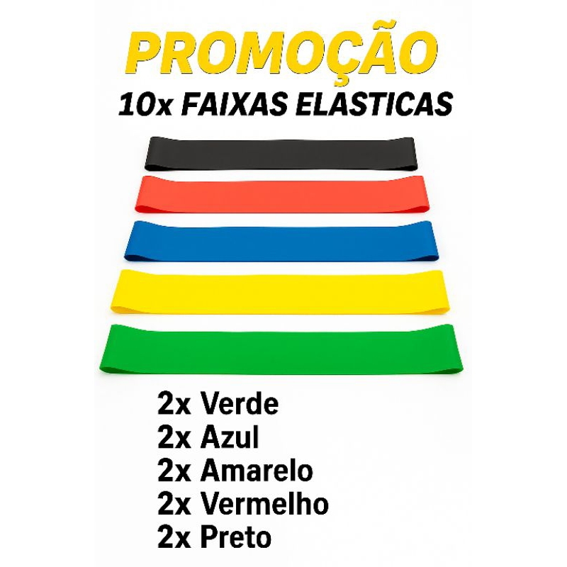 Kit 10 Faixas Elásticas Mini Thera Bands 10 Unidades Faixa Elastica ...