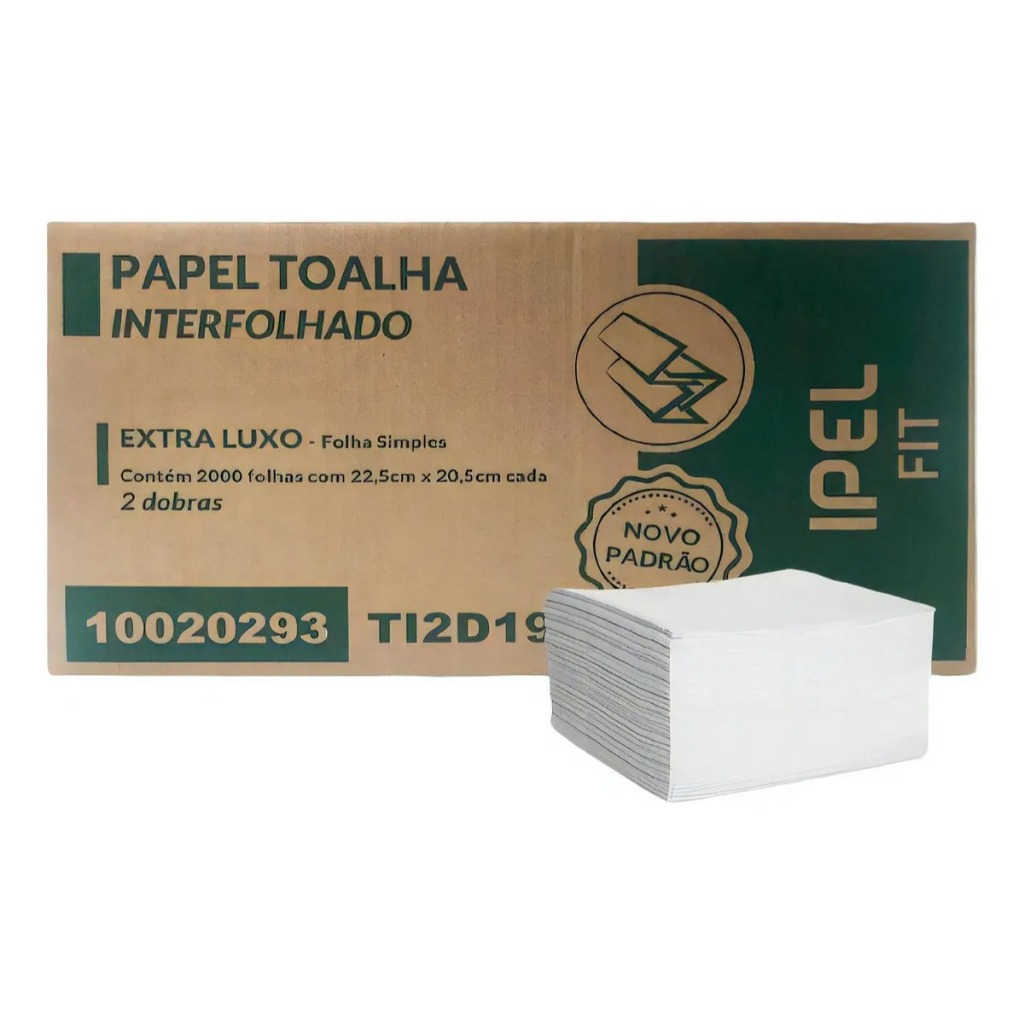 PAPEL TOALHA INTERFOLHADA 2 DOBRAS FS IPEL FIT ELX 22,5CM X 20,5CM 2000 ...