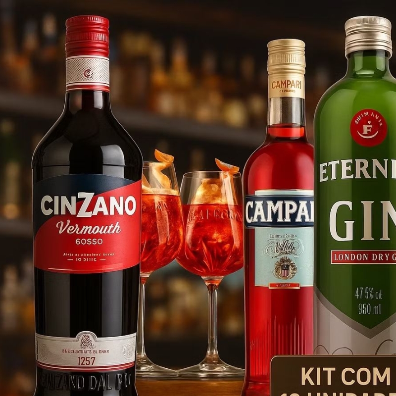 Kit Negroni Completo – Campari 998ml + Vermouth Cinzano Tinto 1L + Gin Eternit 900ml | Shopee Brasil