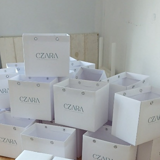 30 sacola de Papel personalizada com logo 14x12x9 cm Envio Rápido ...