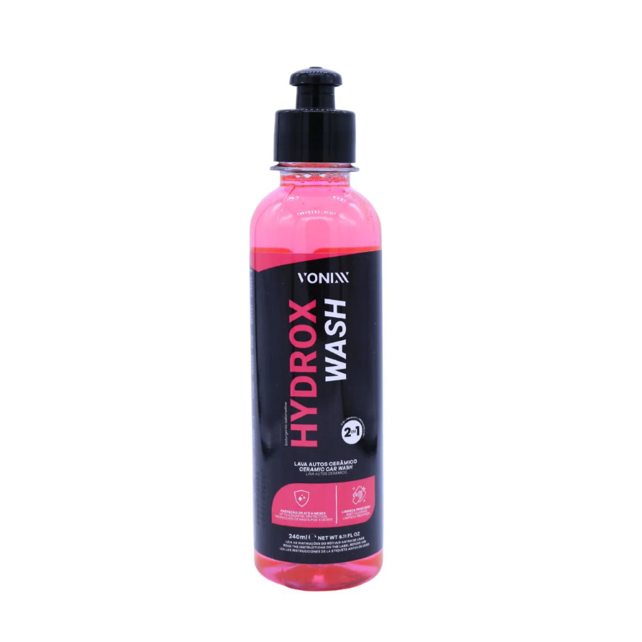 Hydrox Wash 240ML 2 em 1 Shampoo Automotivo Proteção e Limpeza Vonixx ...