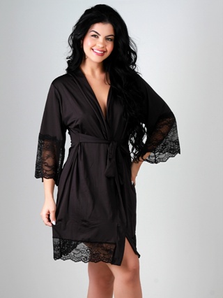 Kit 5 Robe Romantic com Renda Luxo Lingerie Noiva Hobby Confortável ...