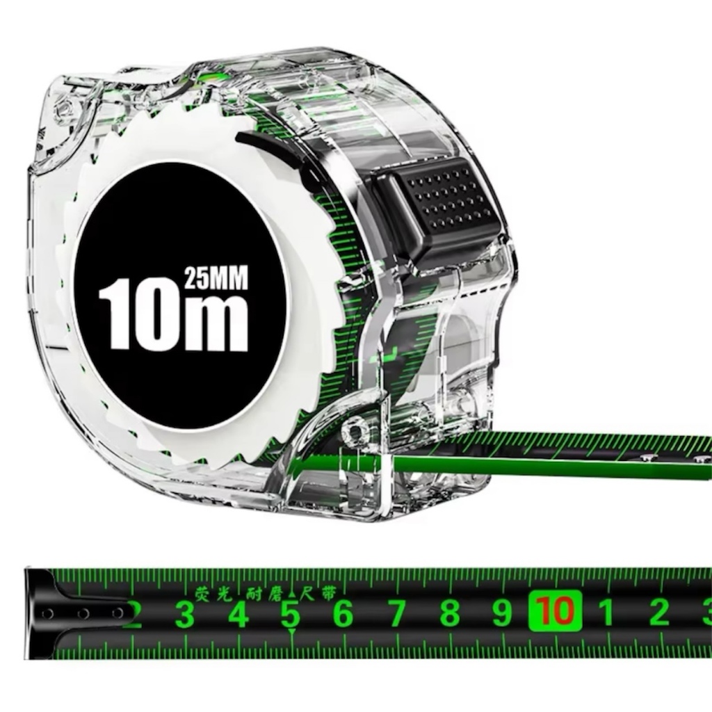 Trena 10 Metros Transparente Fita Métrica Profissional 25mm | Shopee Brasil