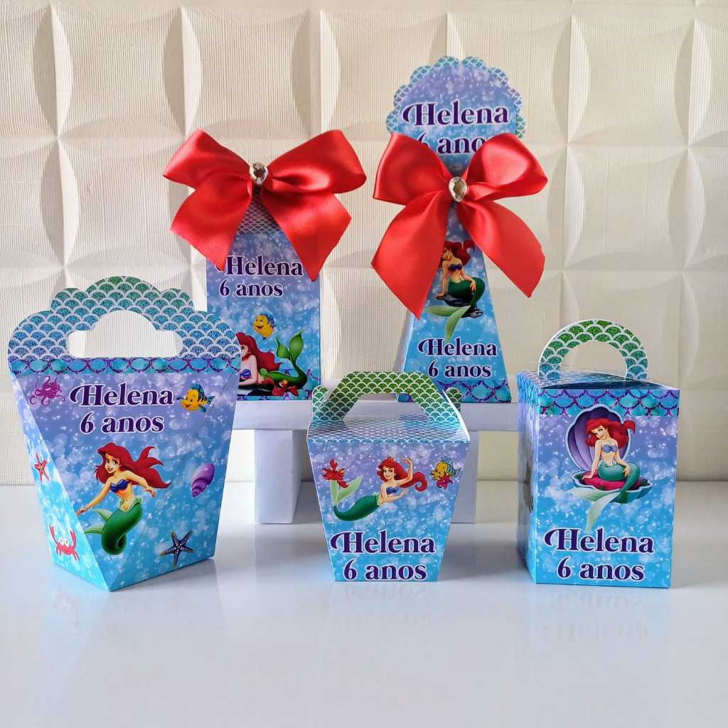 KIT PERSONALIZADO ARIEL / KIT CAIXAS ARIEL / LEMBRANCINHA / FESTA ...