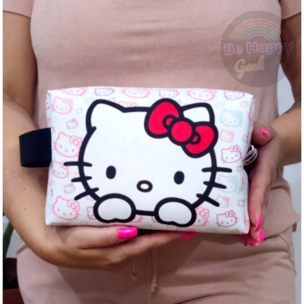 Necessaire Box Grande HELLO KITTY Forro Impermeável Estojo ...