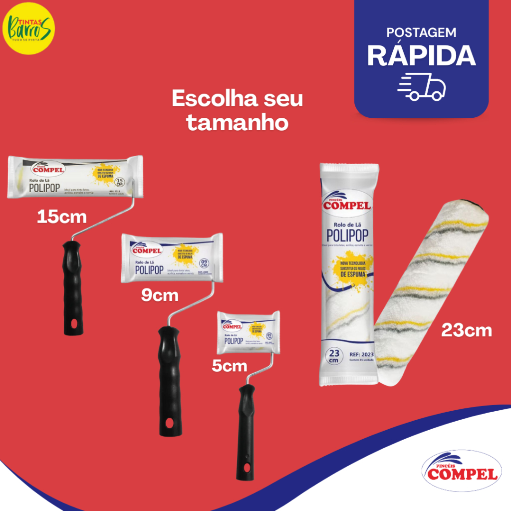 ROLO DE LÃ POLIPOP COMPEL | Shopee Brasil