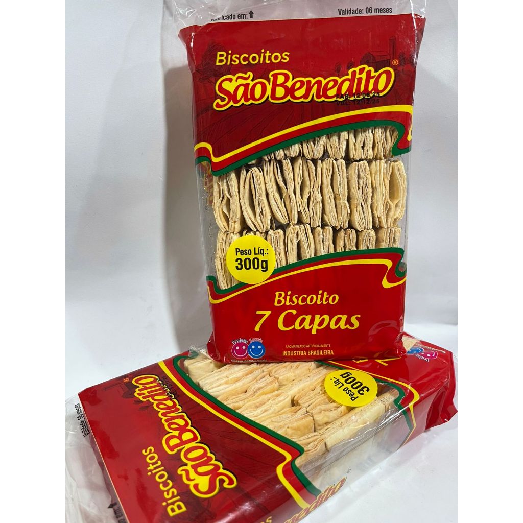 Biscoitos 7 capas - Kit com 2 pacotes de 300gr cada | Shopee Brasil
