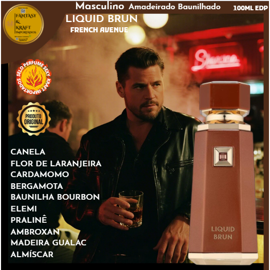 PERFUME ARABE FRENCH AVENUE LIQUID BRUN ORIGINAL Masculino 100ml EDP ...