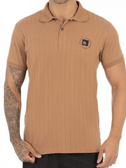 Camisa Polo Masculina Marrom Caramelo - Gangster | Shopee Brasil