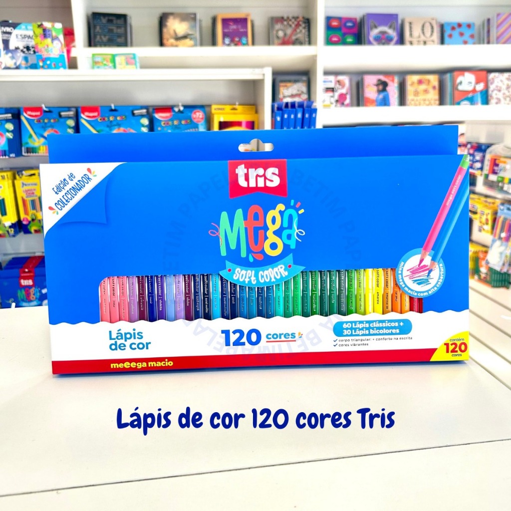 Lapis De Cor 120 Cores Mega Soft Color Edição Colecionador Tris ...