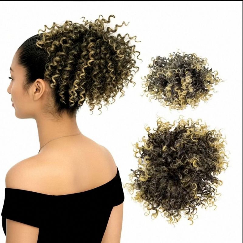 Coque Afro Cacheado Postiço – Transforme Seu Look em Segundos | Shopee ...