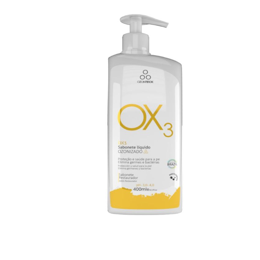 Sabonete Líquido Ozonizado OX3 400ml Antisséptico natural combate ...