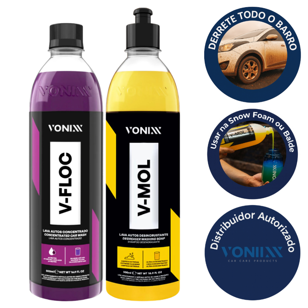 Kit Shampoo Automotivo Pré lavagem Limpeza Pesada Barro VMol VFloc ...