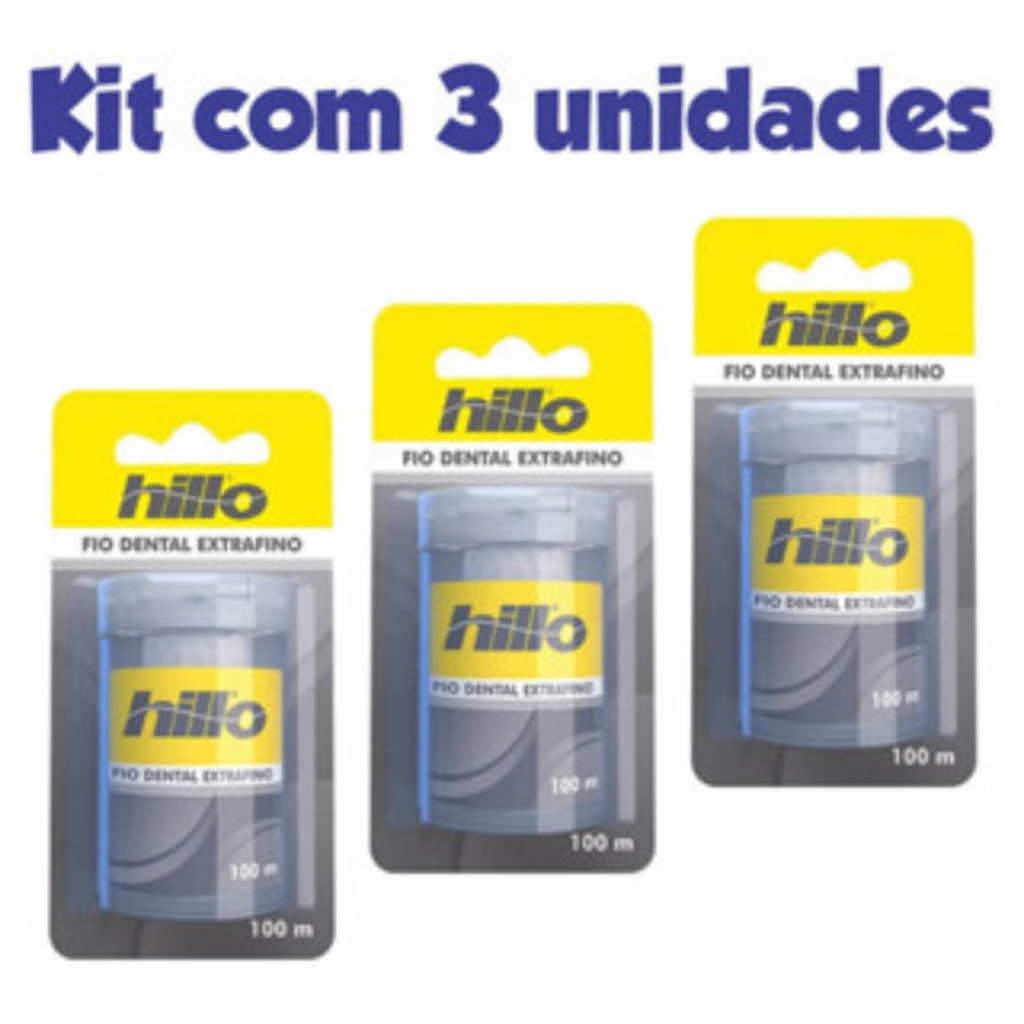 Fio Dental Extrafino Hillo 100m - Kit com 3 Unidades | Shopee Brasil