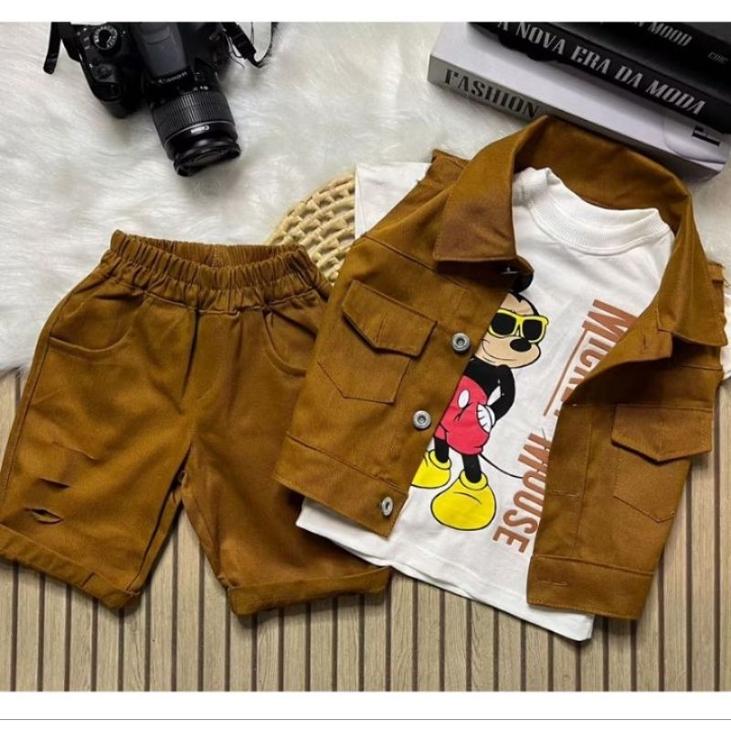 CONJUNTO TRIO MICKEY MOUSE | Shopee Brasil