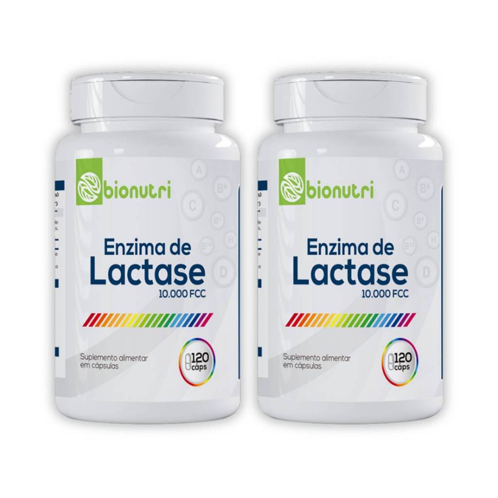 Kit-2 Frascos Enzima de Lactase Bionutri 10000 FCC 240 Cápsulas ...