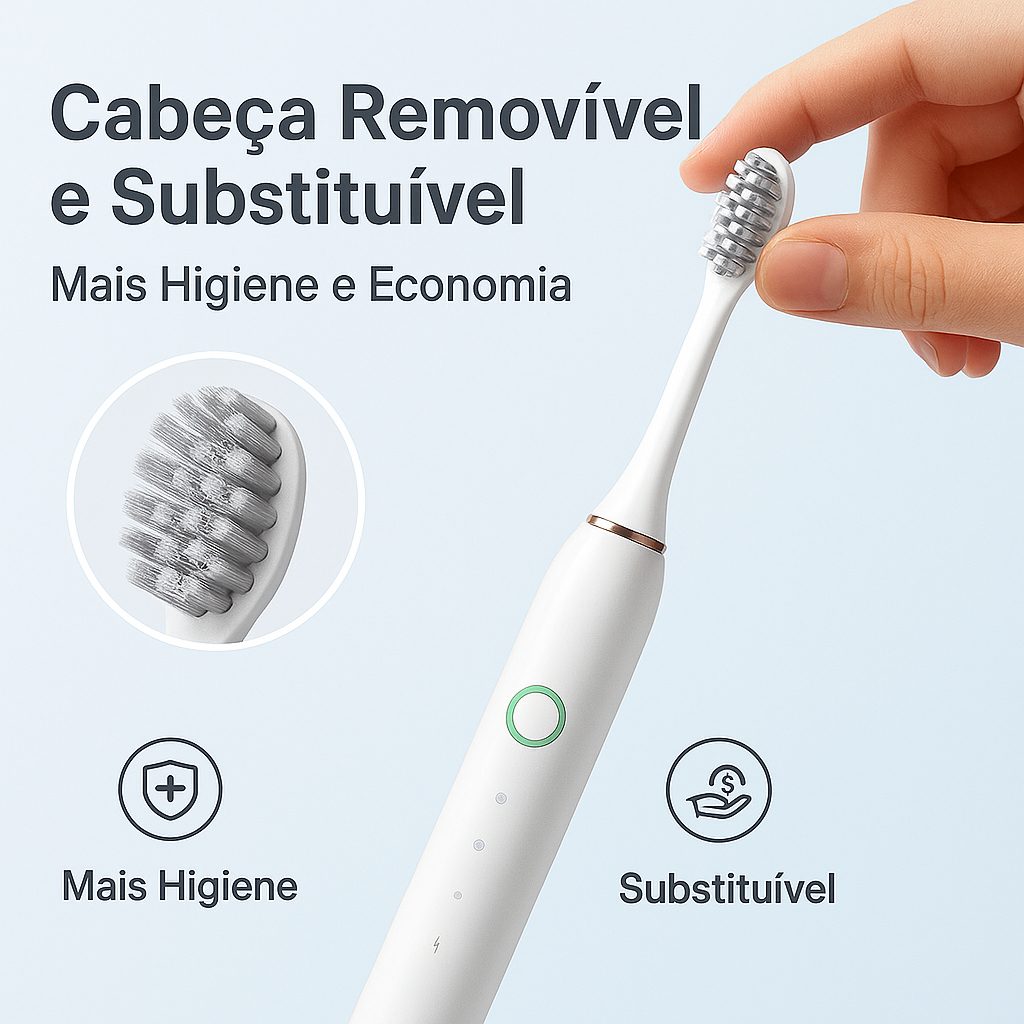 Escova de Dente Elétrica Inteligente à Prova d’Água com Tecnologia ...