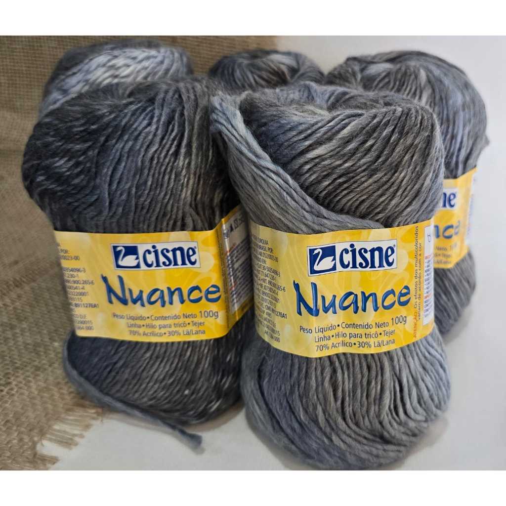 KIT COM 5 NOVELOS DE LÃ NUANCE MARCA CISNE 100g | Shopee Brasil