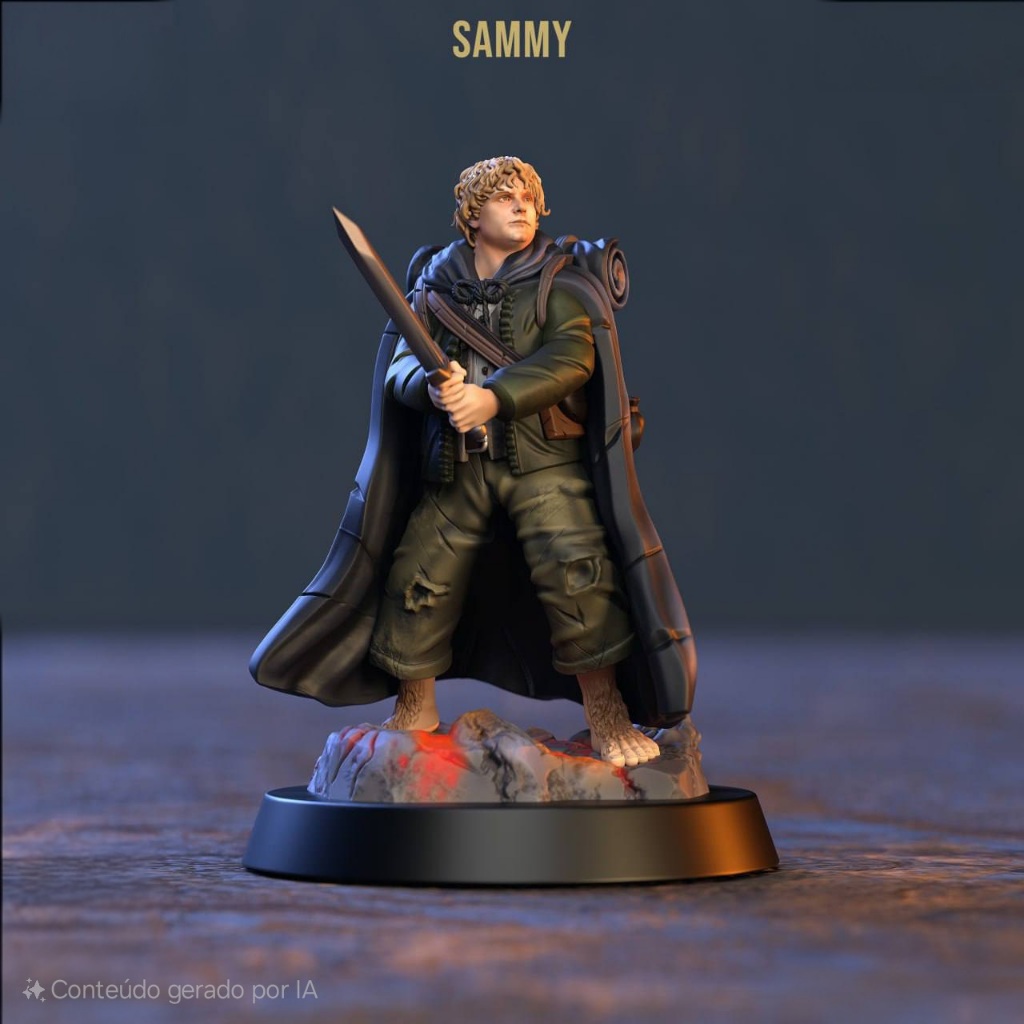 Action figure Samwise Gamgee Senhor dos anéis 20cm, imagem ilustrativa ...
