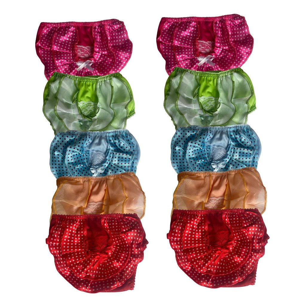 Kit 3 5 10 Calcinhas Infantil Estilo Bunda Rica Renda Delicada Cores ...