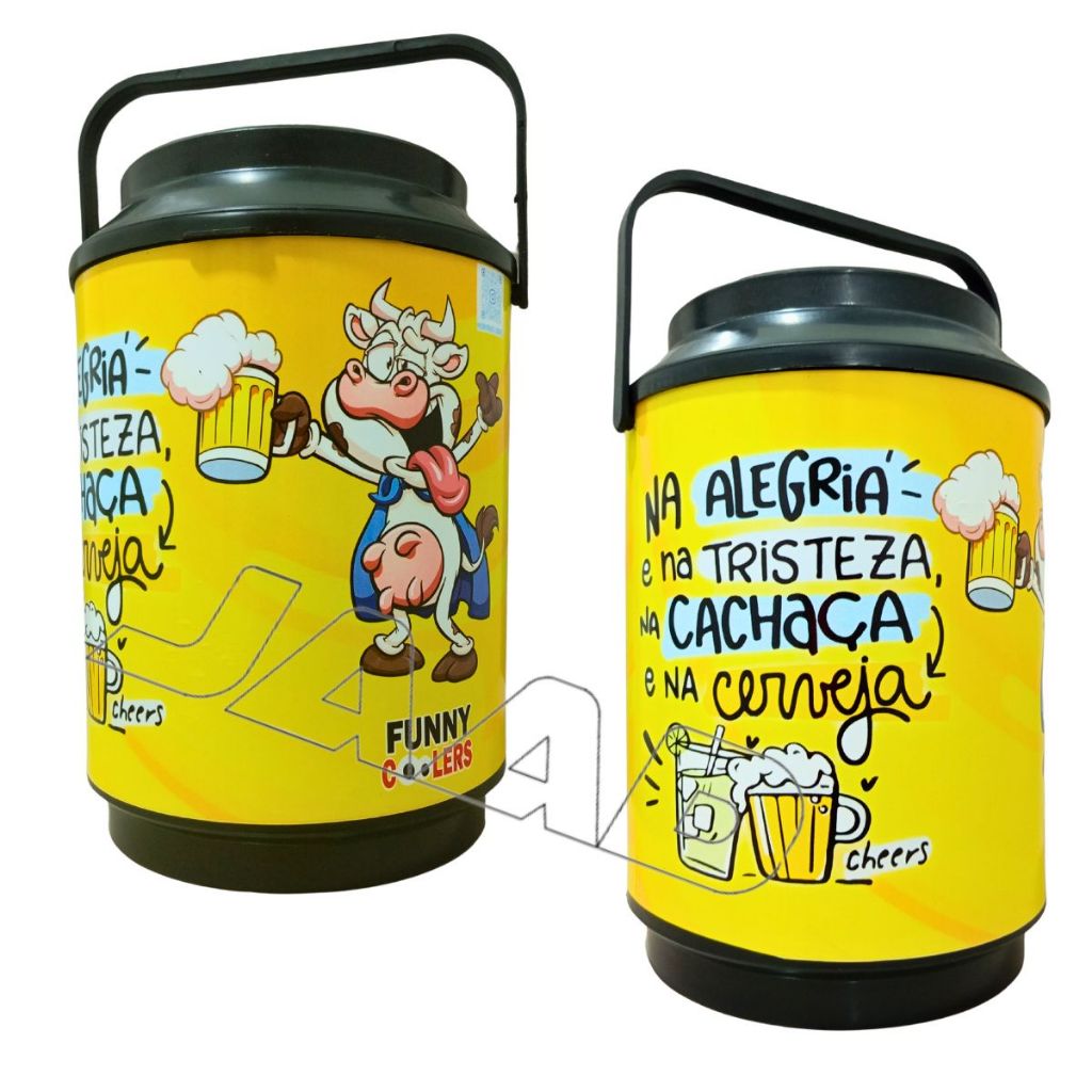 Cooler Térmico Redondo Pequeno Para 10 Latas de Bebidas | Shopee Brasil