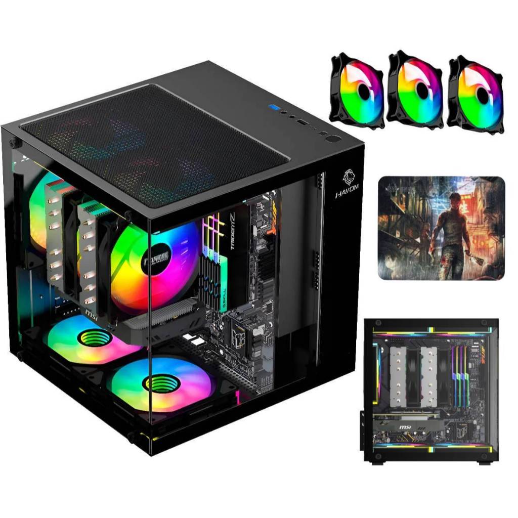 Gabinete Cpu Gamer Com Fans RBG LED estáticas Vidro Temperado | Shopee ...