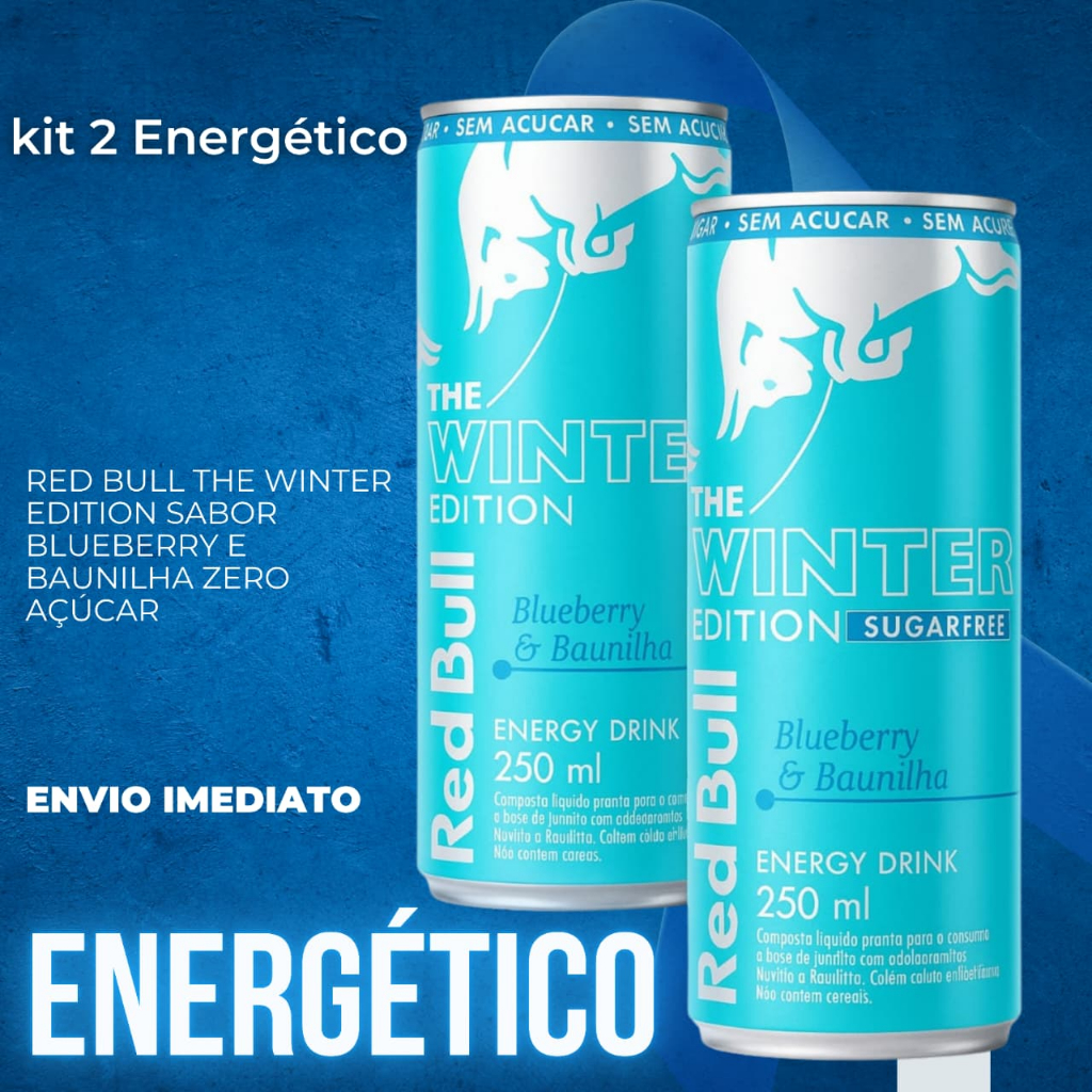 Kit 2 Energético Red Bull The Winter Edition Sabor Blueberry e Baunilha ...