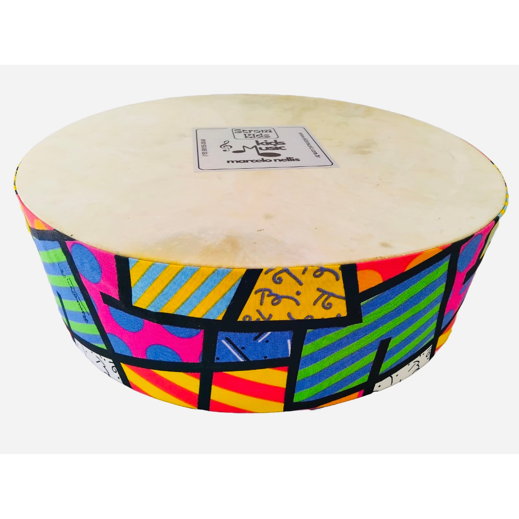 Tambor de Chão +-50cm Kids Music pele animal Musicalização Infantil e ...