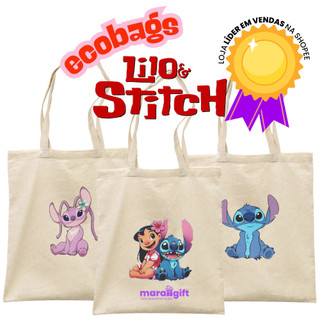 10 Bolsas Sacolas Ecobag Lilo e Stitch COM OU SEM NOME | Shopee Brasil