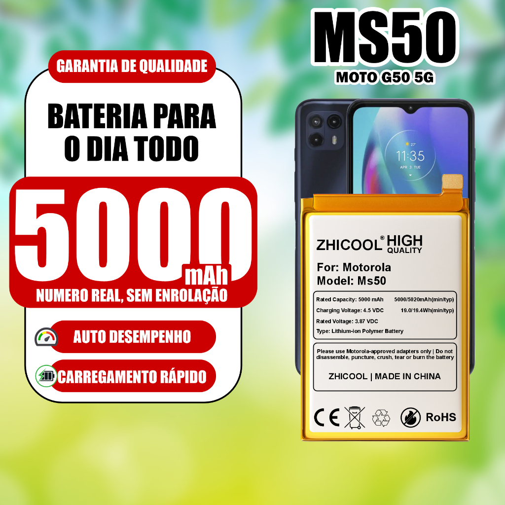 Bateria (MS50) | Moto G50 5G | Shopee Brasil