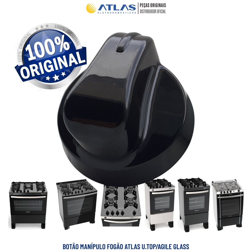 BOTÃO MANÍPULO FOGÃO ATLAS UTOP / UTOP GLASS 100% ORIGINAL | Shopee Brasil