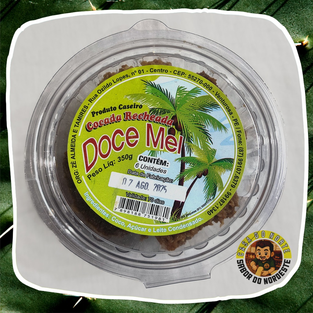 Cocada Cremosa Recheada com Doce de Leite Doce Mel 350g Original ...