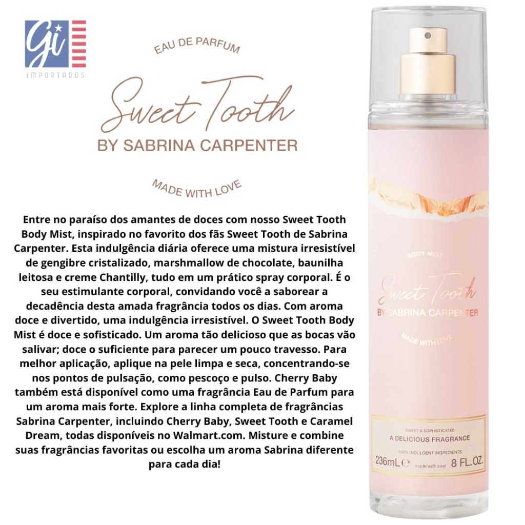Body Splash Sweet Tooth - by Sabrina Carpenter | Shopee Brasil
