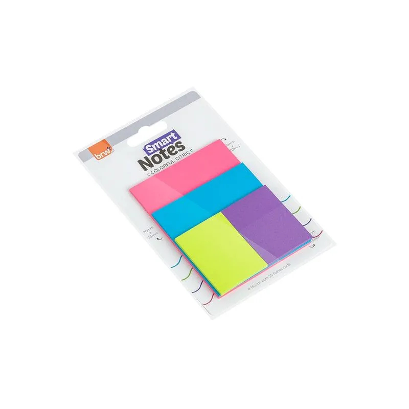 BLOCO DE NOTAS SMART NOTES COLORFUL - COLORIDO CÍTRICO - 100 FOLHAS ...