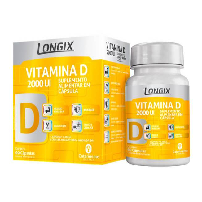 Polivitaminico Longix Vitamina D 2.000UI C/30 Cápsulas | Shopee Brasil