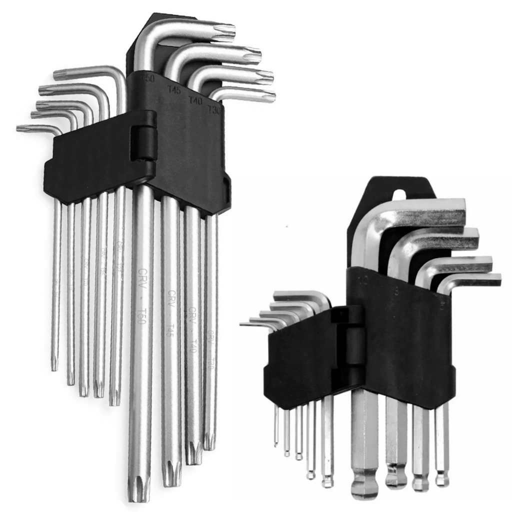 Kit Chave Allen e Torx Chave Hexagonal Allen + Chave Torque Torx CROMO ...