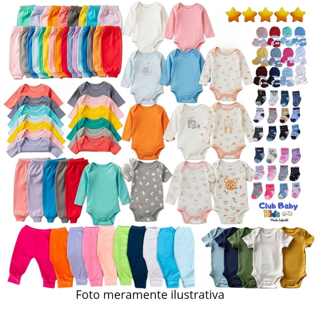 Kit 30 Pçs Roupinhas de Bebê Body Enxoval Maternidade Menino ou Menina ...