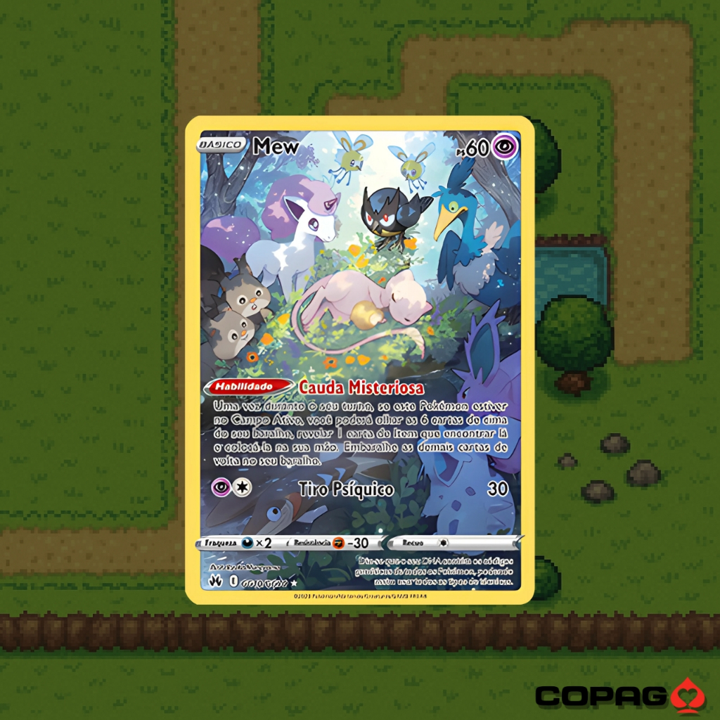 Carta Pokémon Mew – Realeza Absoluta – Copag em Português | Shopee Brasil