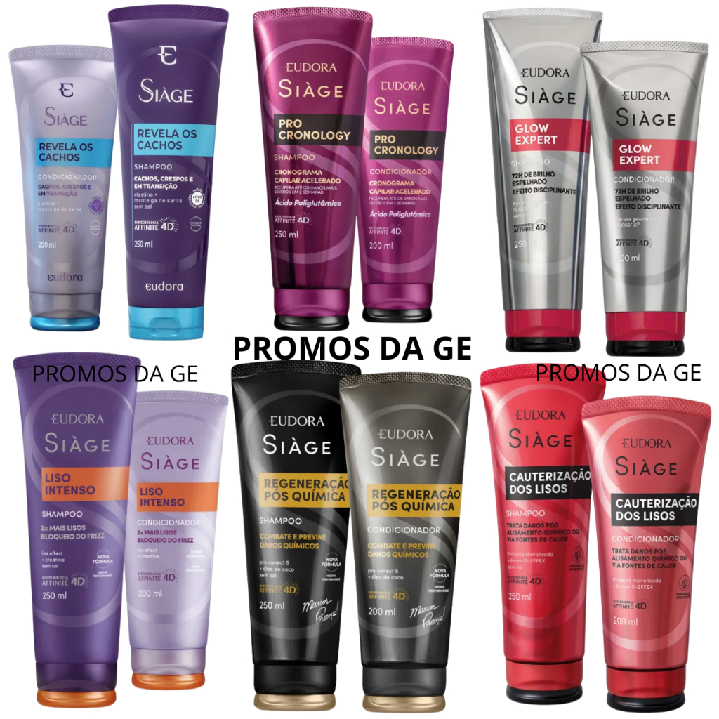 Kit Siáge Shampoo + Condicionador Liso intenso, Acelera o crescimento ...