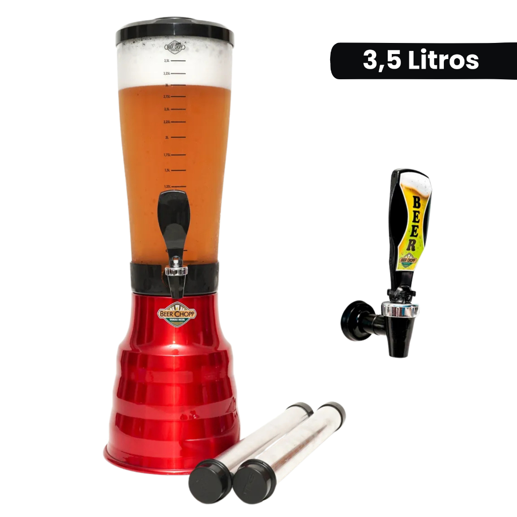 Torre De Chopp Grande 3,5L Chopeira Mesa Para Cerveja Gelada Dispenser ...